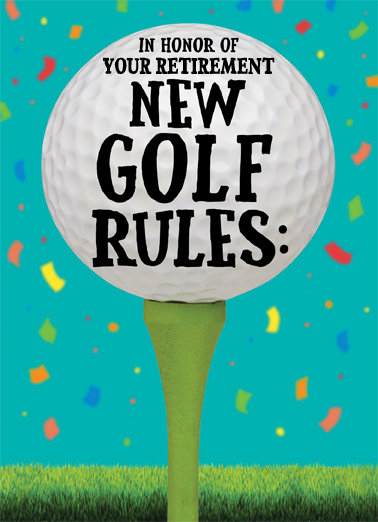 Funny Retirement Card - "New Golf Rules (Retire)" from CardFool.com